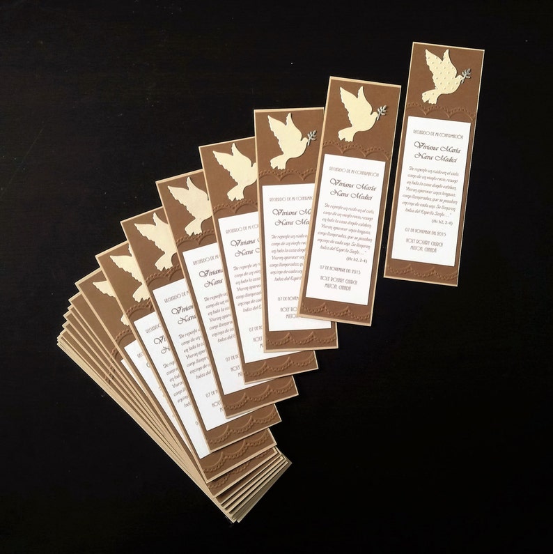 12 CONFIRMATION DOVE BOOKMARKS. Holy Spirit Prayer Keepsake - Etsy