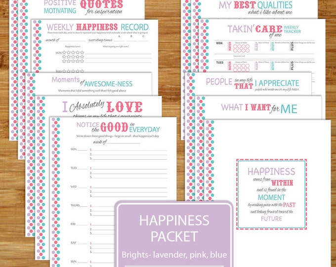 Happiness Worksheet Printables Brights 12 Pages 8.5x11 Inch Printable ...