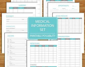 Medical Information Packet Printable | Etsy