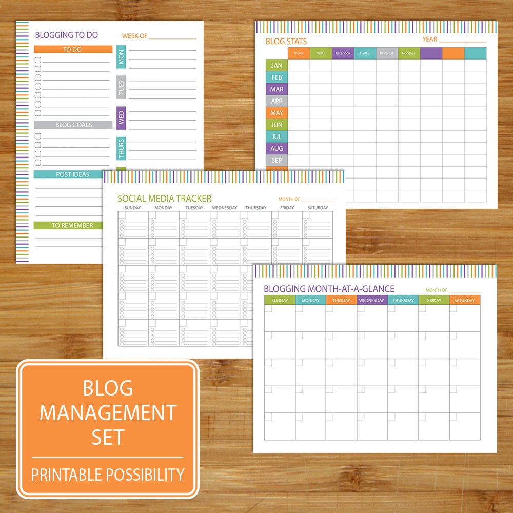 Blog Management and Planner Set Track Your Blog Income, Expenses ...