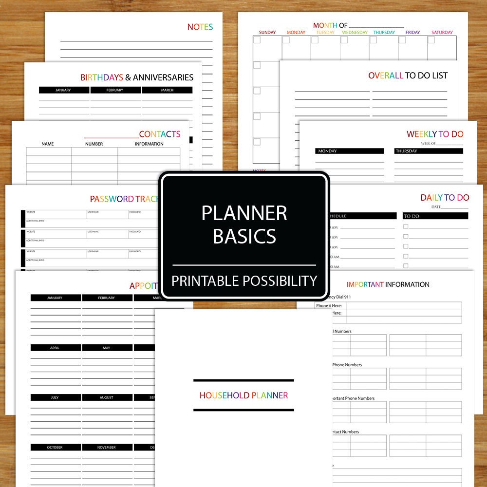 Planner Basics Pack to Do Lists Weekly, Daily, Overall, Important ...