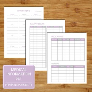 Medical Information Packet Printable - Etsy