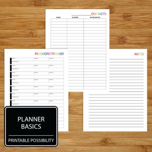 Planner Basics Pack to Do Lists Weekly, Daily, Overall, Important ...