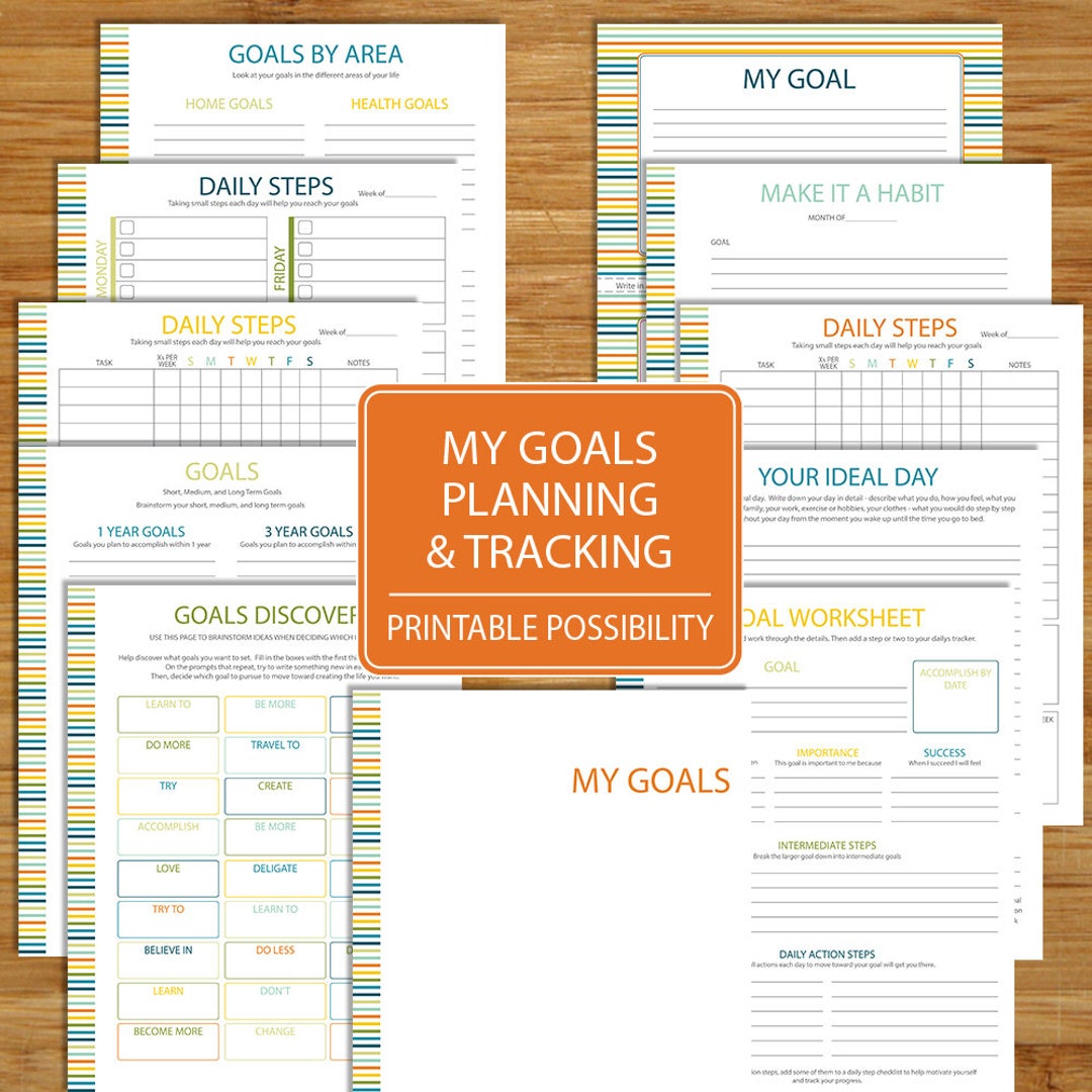 Goal Planning Packet Printable 11 Pages Incl.cover 8.5x11 - Etsy