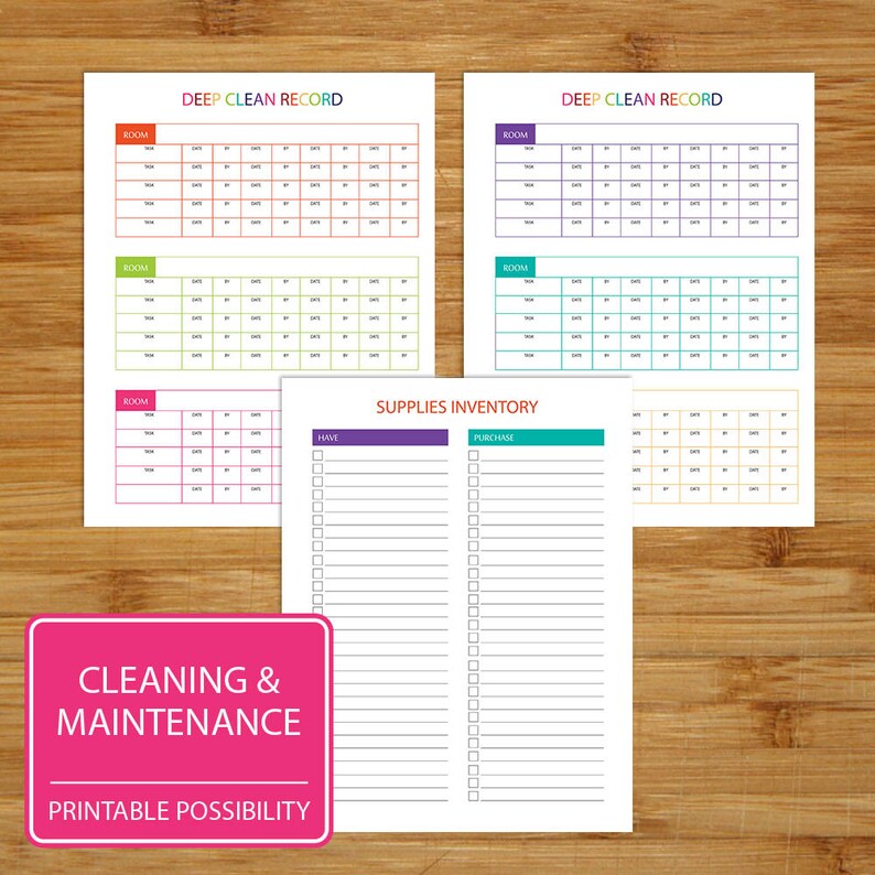 Cleaning and Home Maintenance Packet Printable Cleaning Set - Etsy