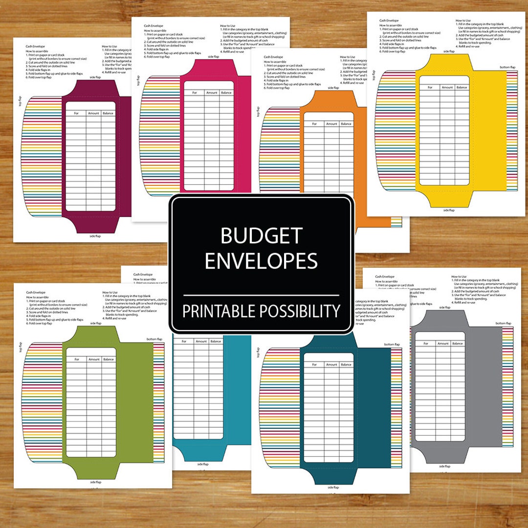 Cash Envelopes Set of 8 Rainbow Set Budget Envelopes Budgeting ...