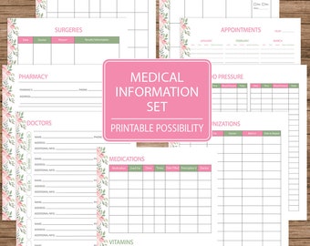 Medical Information Packet Printable | Etsy