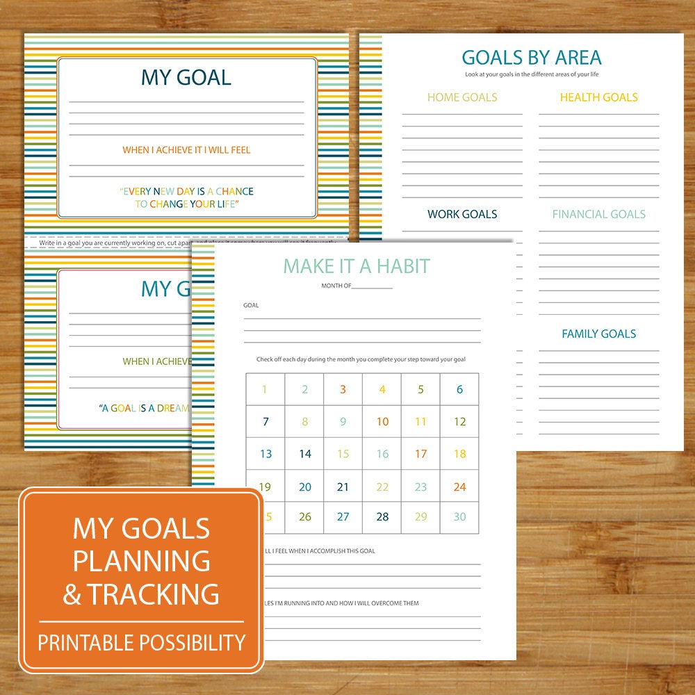 Goal Planning Packet Printable 11 Pages Incl.cover 8.5x11 - Etsy