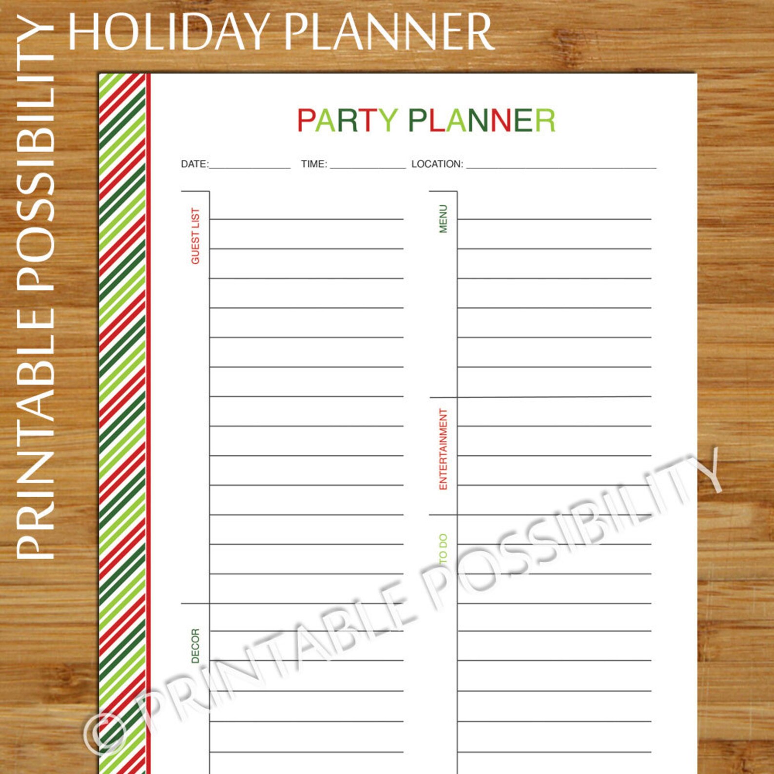 Holiday Baking and Party Printable Planner Set Christmas Baking List ...