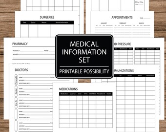 Medical Information Packet Printable | Etsy