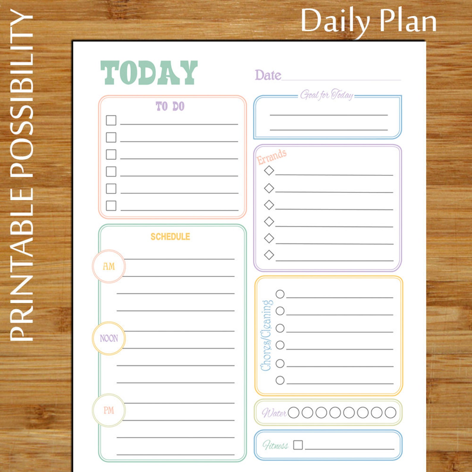 Printable Daily Planner Pastel Daily to Do List Planner - Etsy UK