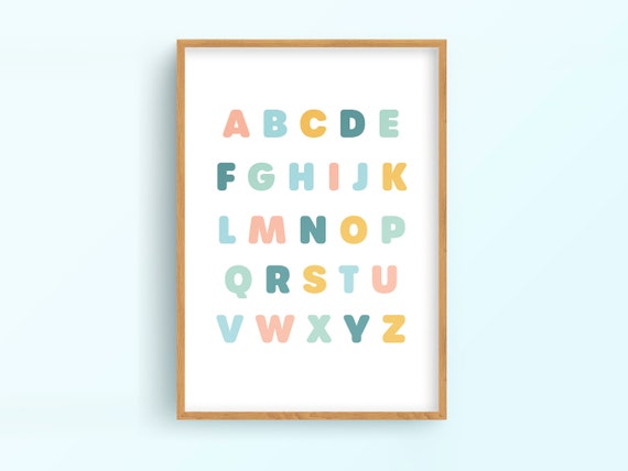 Pastel Alphabet Poster Educational Wall Art Classroom Decor - Etsy