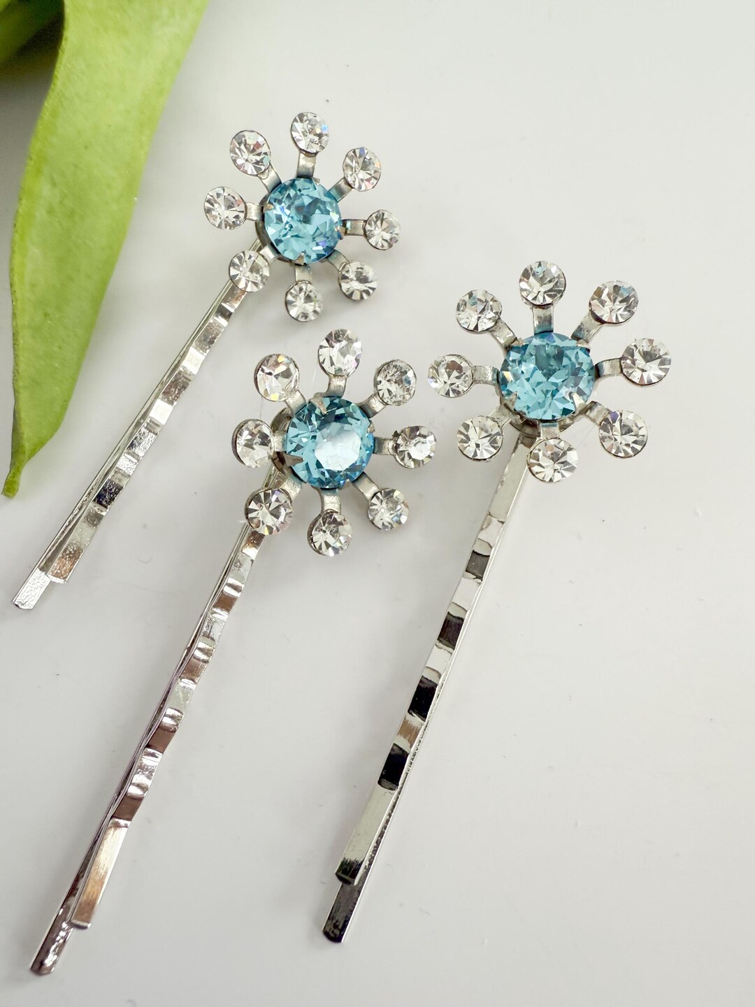 Set of Three Something Blue Rhinestone Hair Pins Bridal Hair Pins ...