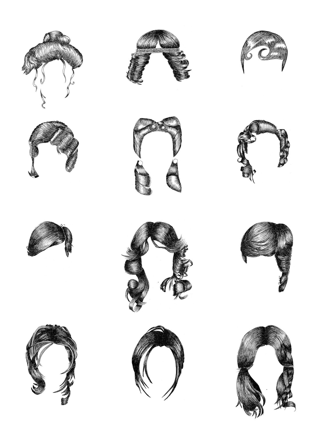 Evolution of Hairstyles A3 Print - Etsy