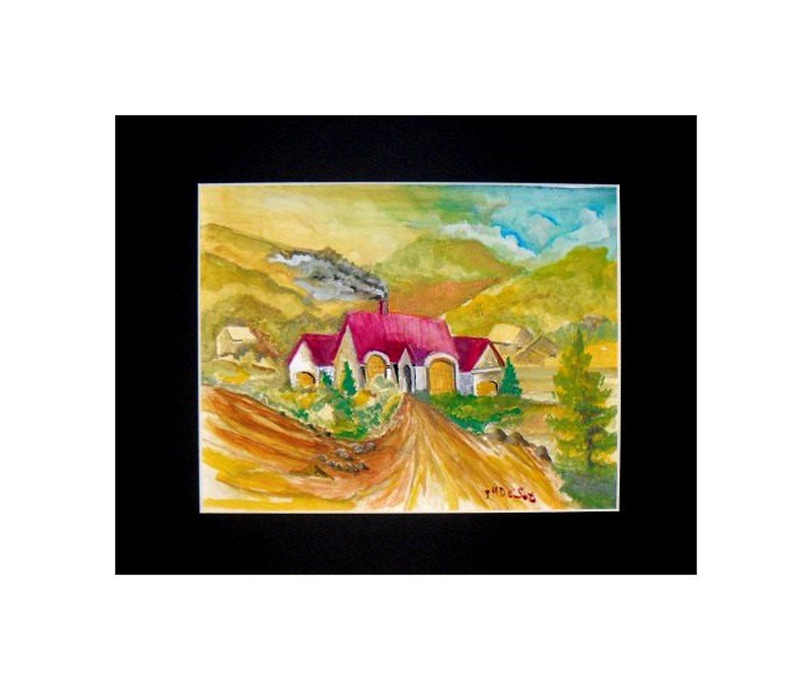 Rustic Wall Art, House Painting, Family Room Art, Landscape Art ...