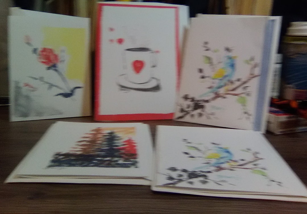 Originally Hand-painted, Note Cards, Set of 5 Note Cards, Painted in ...