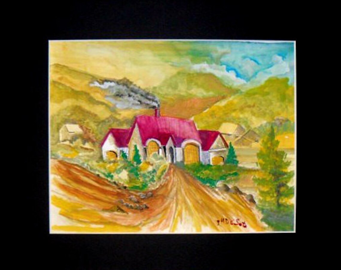 Rustic Wall Art, House Painting, Family Room Art, Landscape Art ...