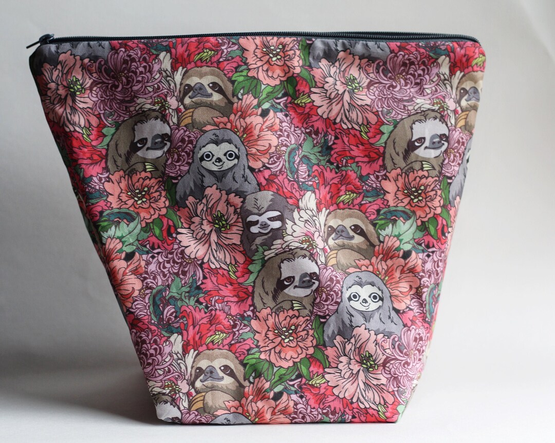 Floral Sloths Bucket Bag Knitting & Crochet Project/toiletry - Etsy