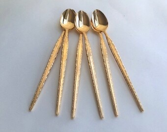 Gold plated spoons | Etsy