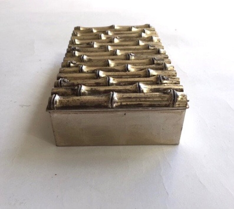 Fantastic Faux Bamboo Silver Plated Cigarette Box | Etsy