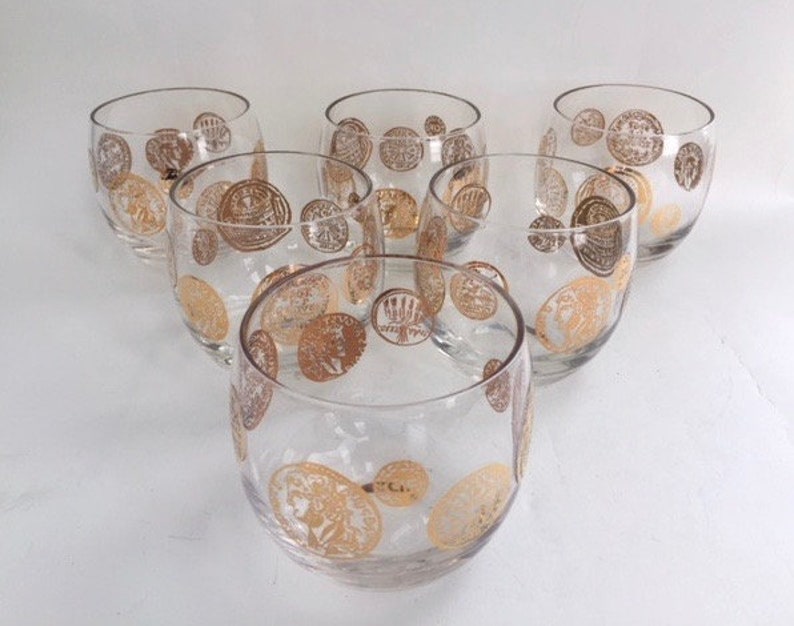 Set of Six Amazing Ancient Gilt Coin Tumblers - Etsy