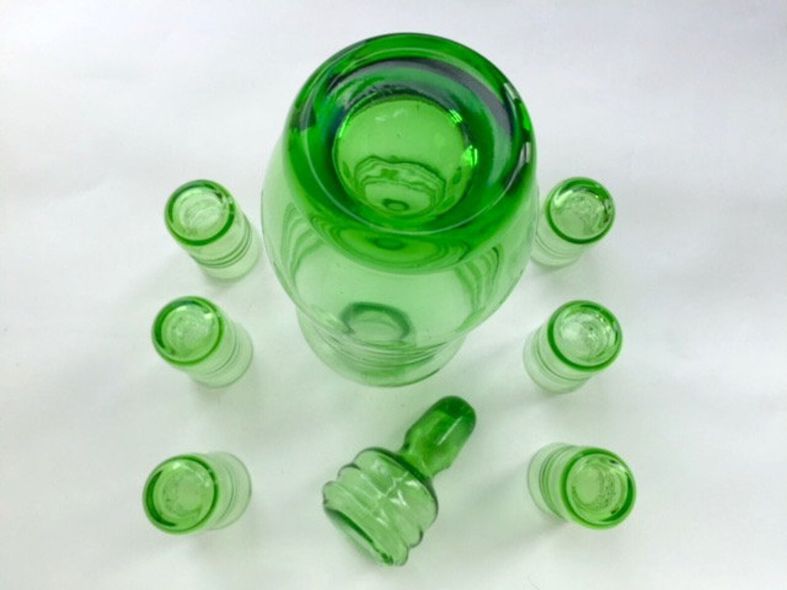 Great Venetian Green Glass Decanter Set - Etsy
