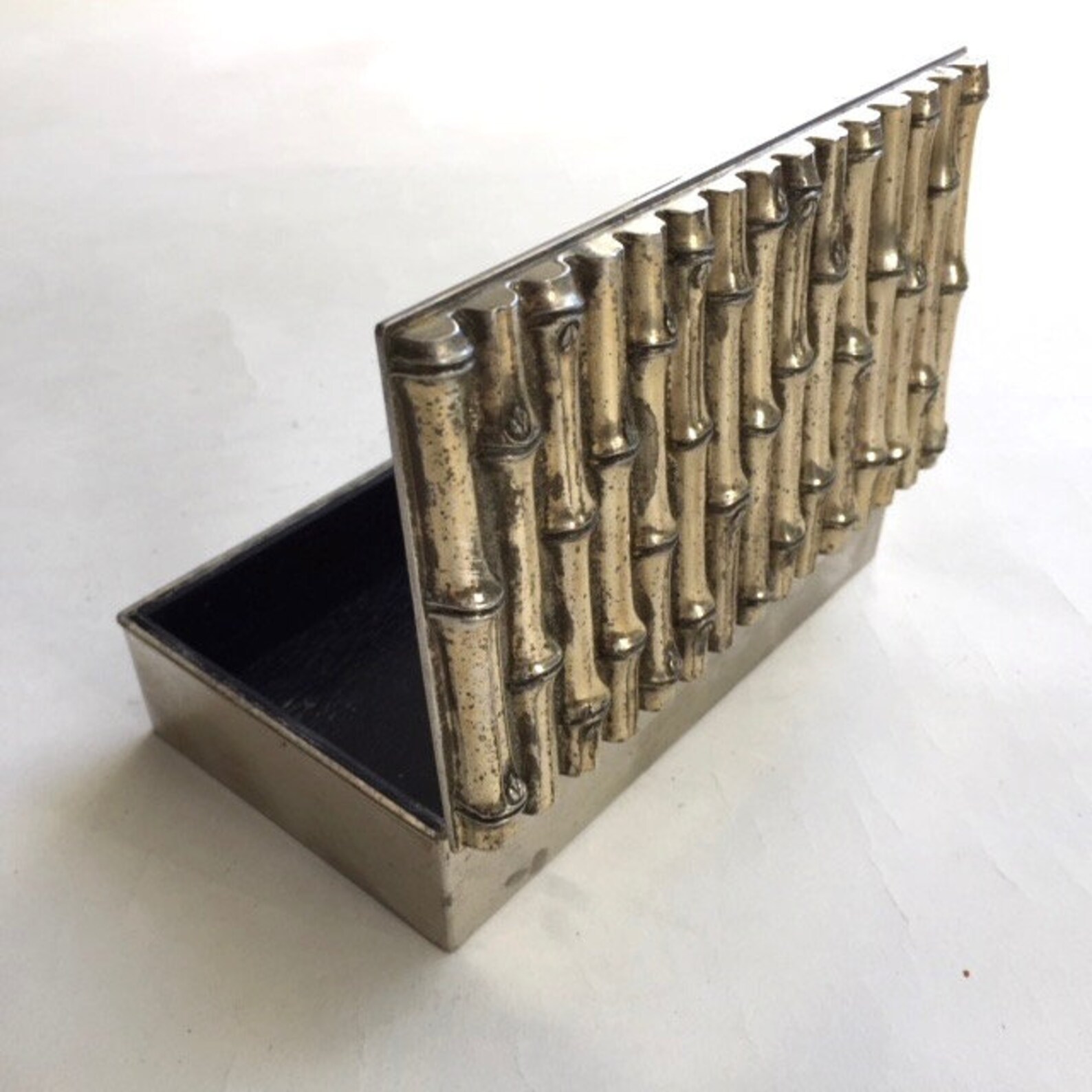 Fantastic Faux Bamboo Silver Plated Cigarette Box | Etsy