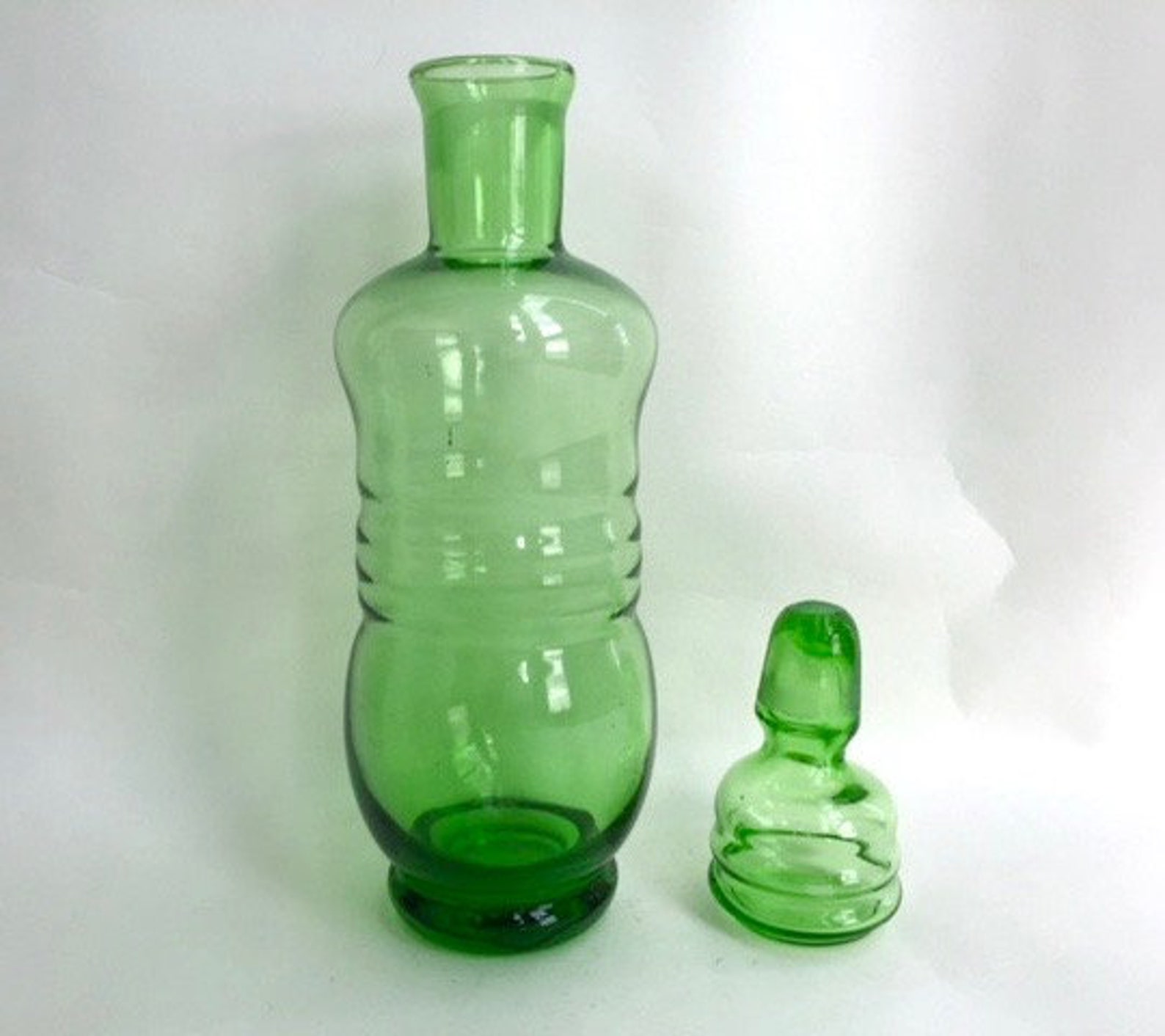 Great Venetian Green Glass Decanter Set - Etsy