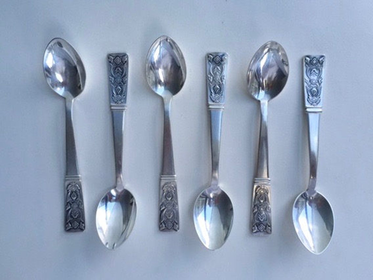 Set of Beautiful Scandinavian Silver-plated Coffee Spoons - Etsy