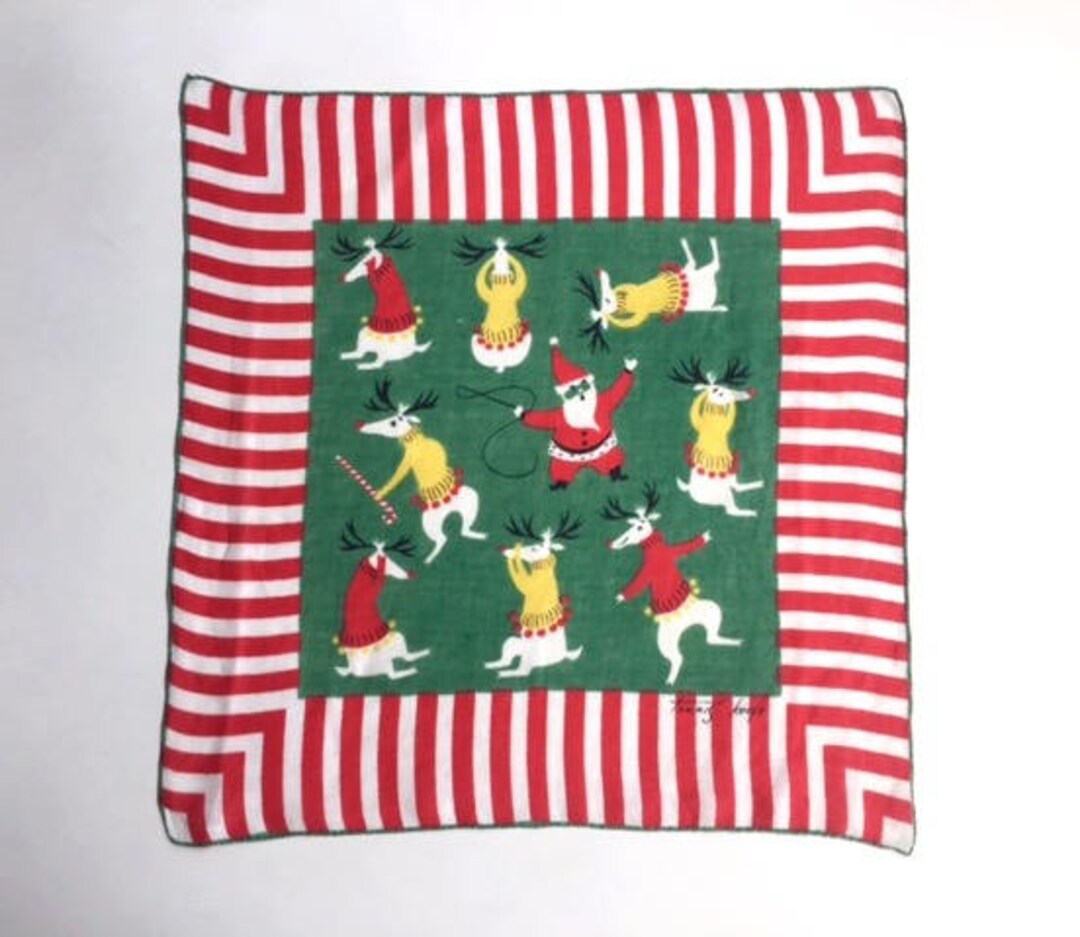 Terrific Tammis Keefe Linen Christmas Hanky - Etsy