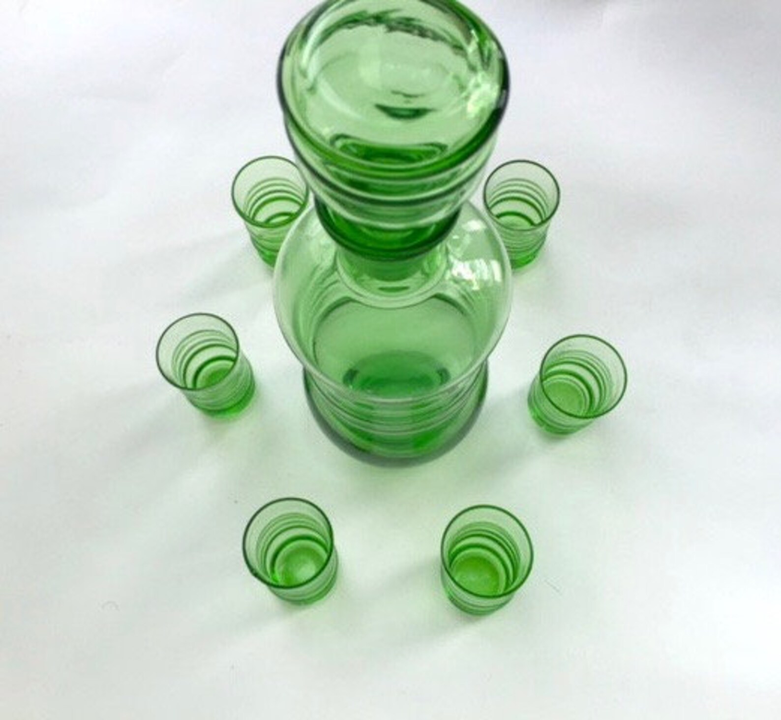 Great Venetian Green Glass Decanter Set - Etsy