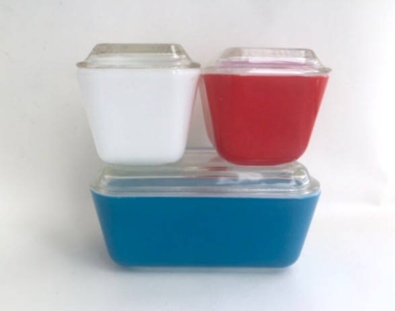 Super Set of Three Pyrex Flash Glass Leftover Boxes - Etsy