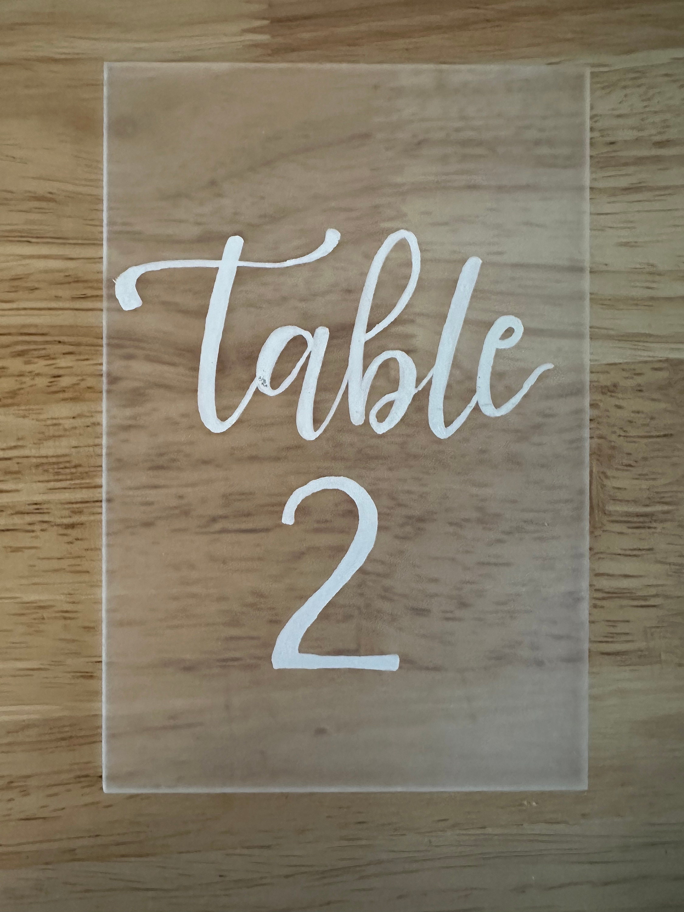 Frosted Acrylic Table Number Signs Calligraphy Wedding Table Signs - Etsy