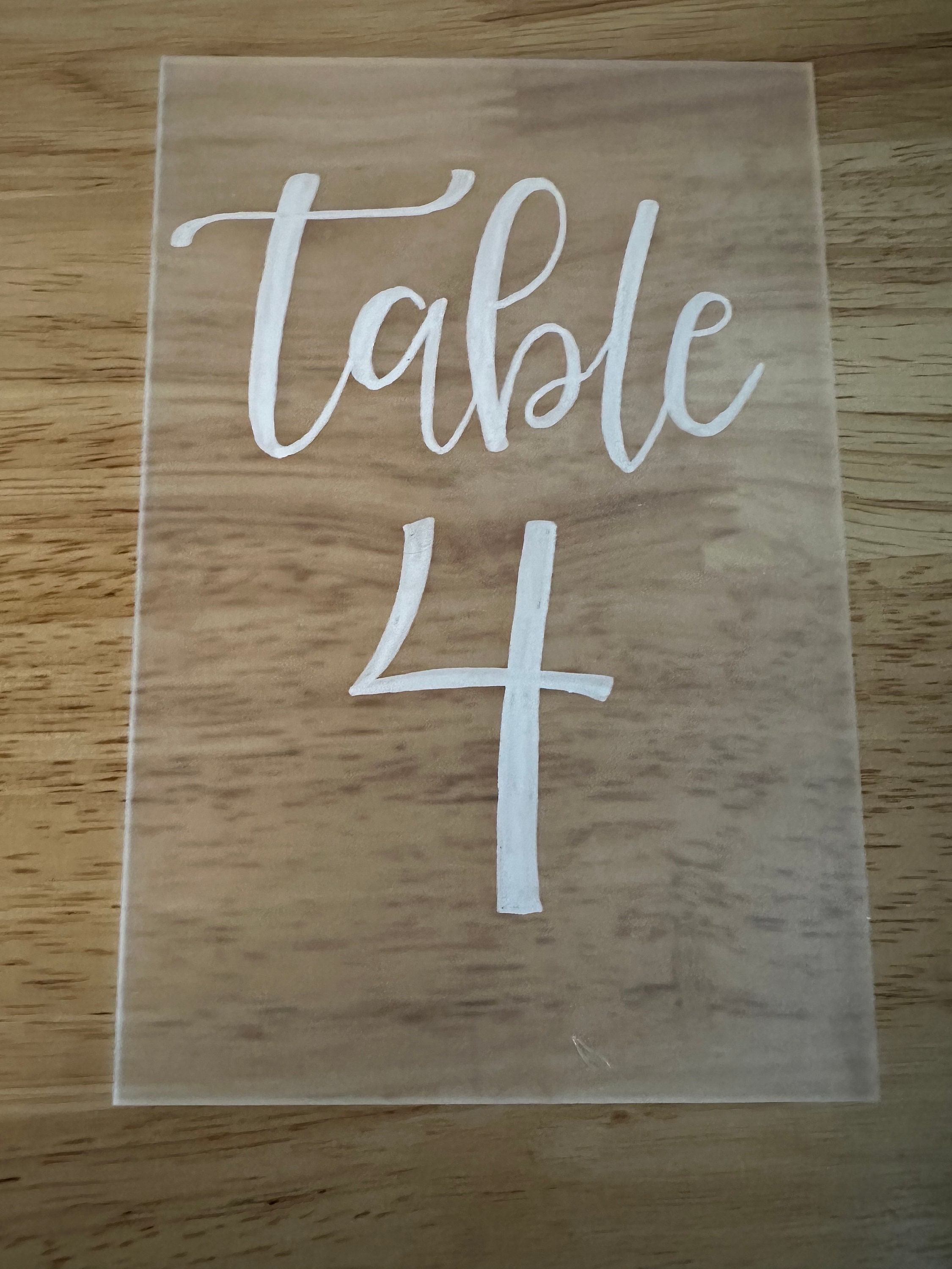Frosted Acrylic Table Number Signs Calligraphy Wedding Table Signs - Etsy
