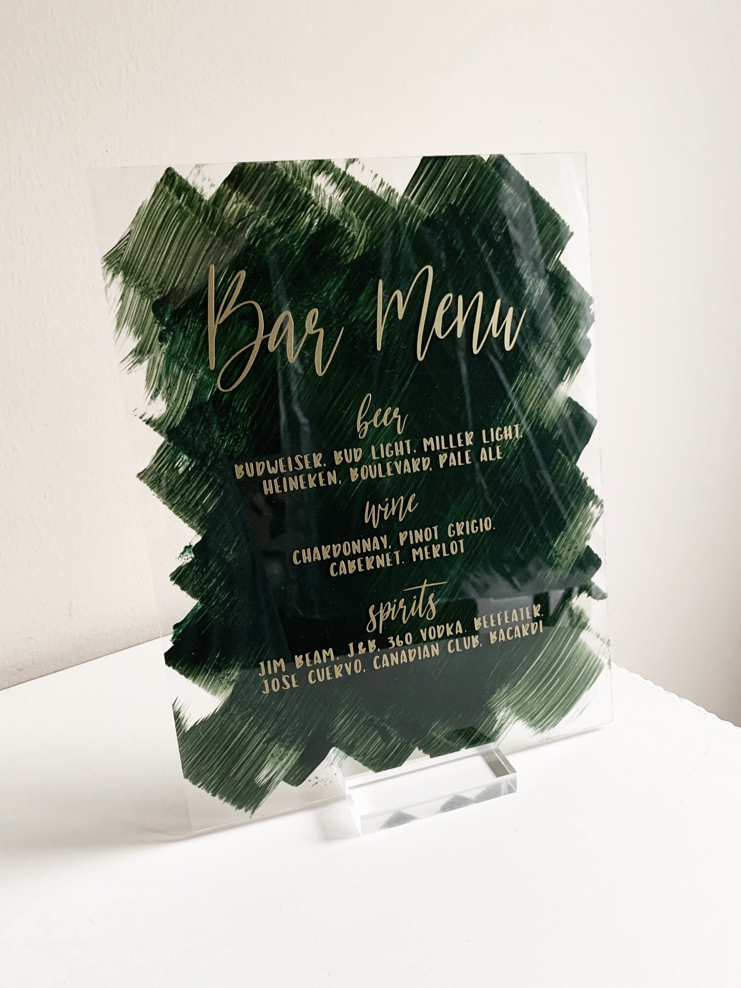 Glass Bar Menu Sign - Etsy
