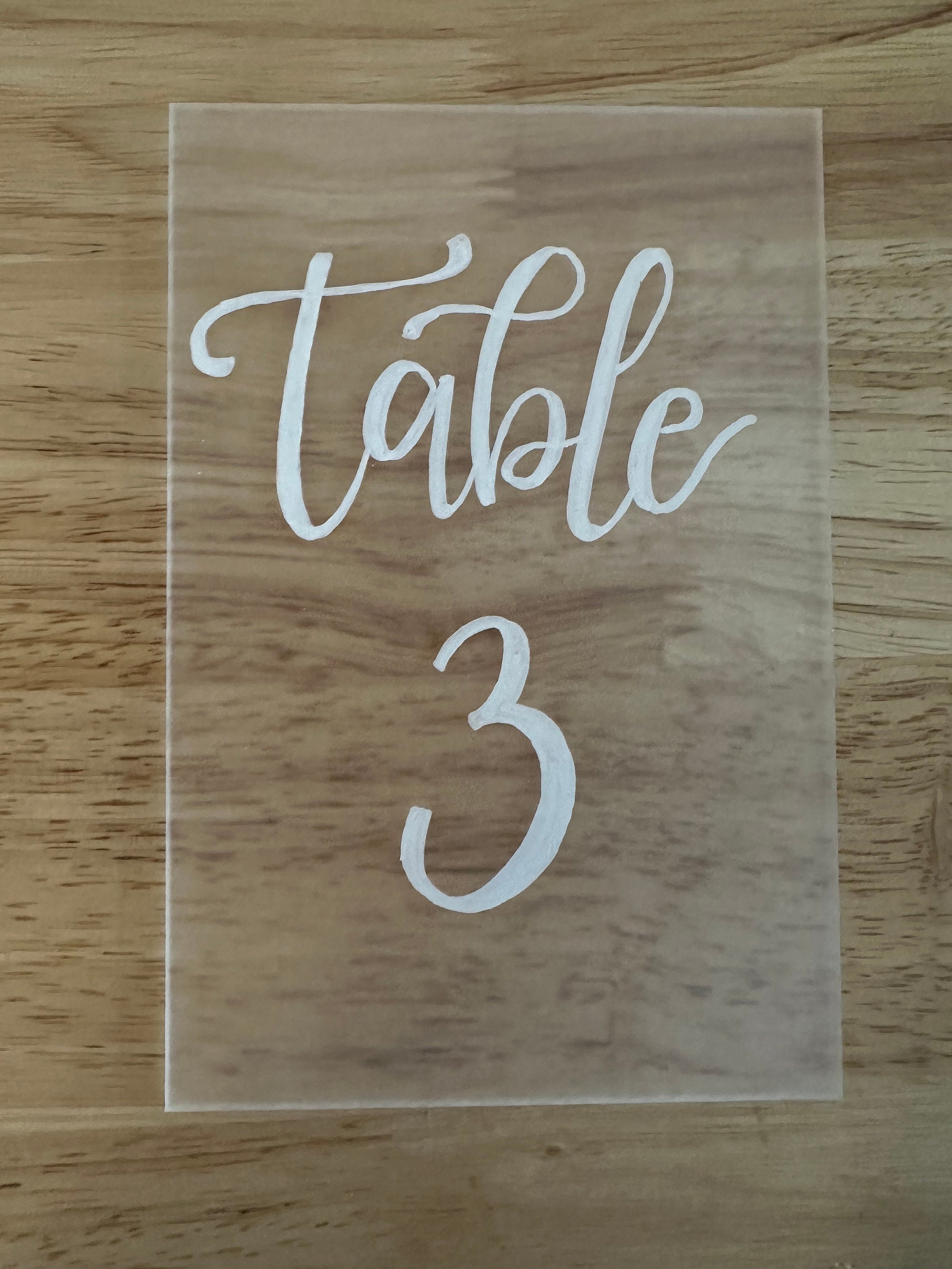 Frosted Acrylic Table Number Signs Calligraphy Wedding Table Signs - Etsy