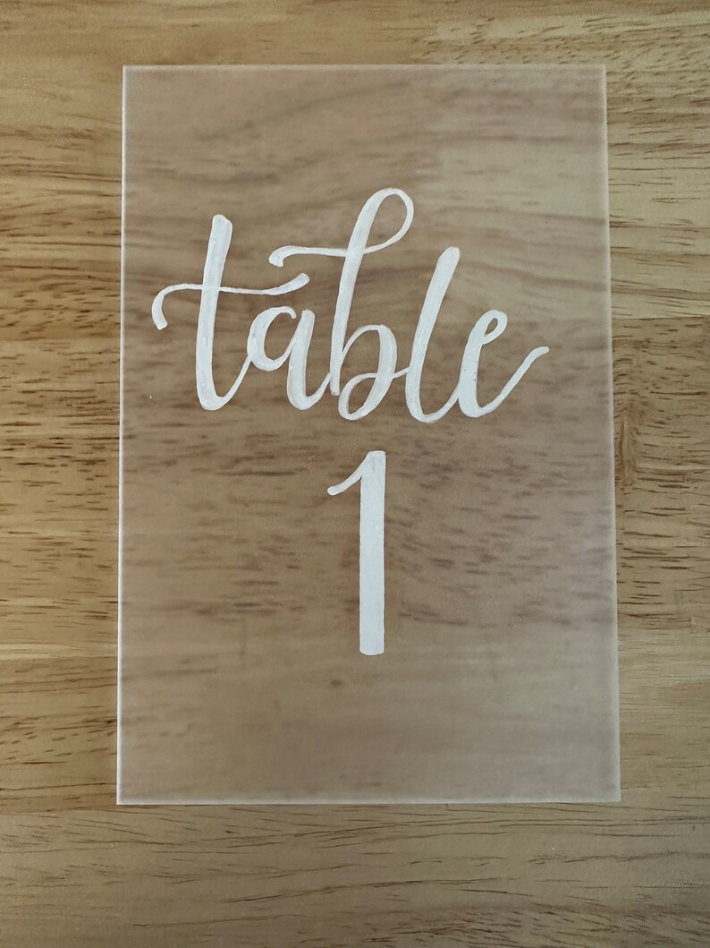 Frosted Acrylic Table Number Signs Calligraphy Wedding Table Signs - Etsy