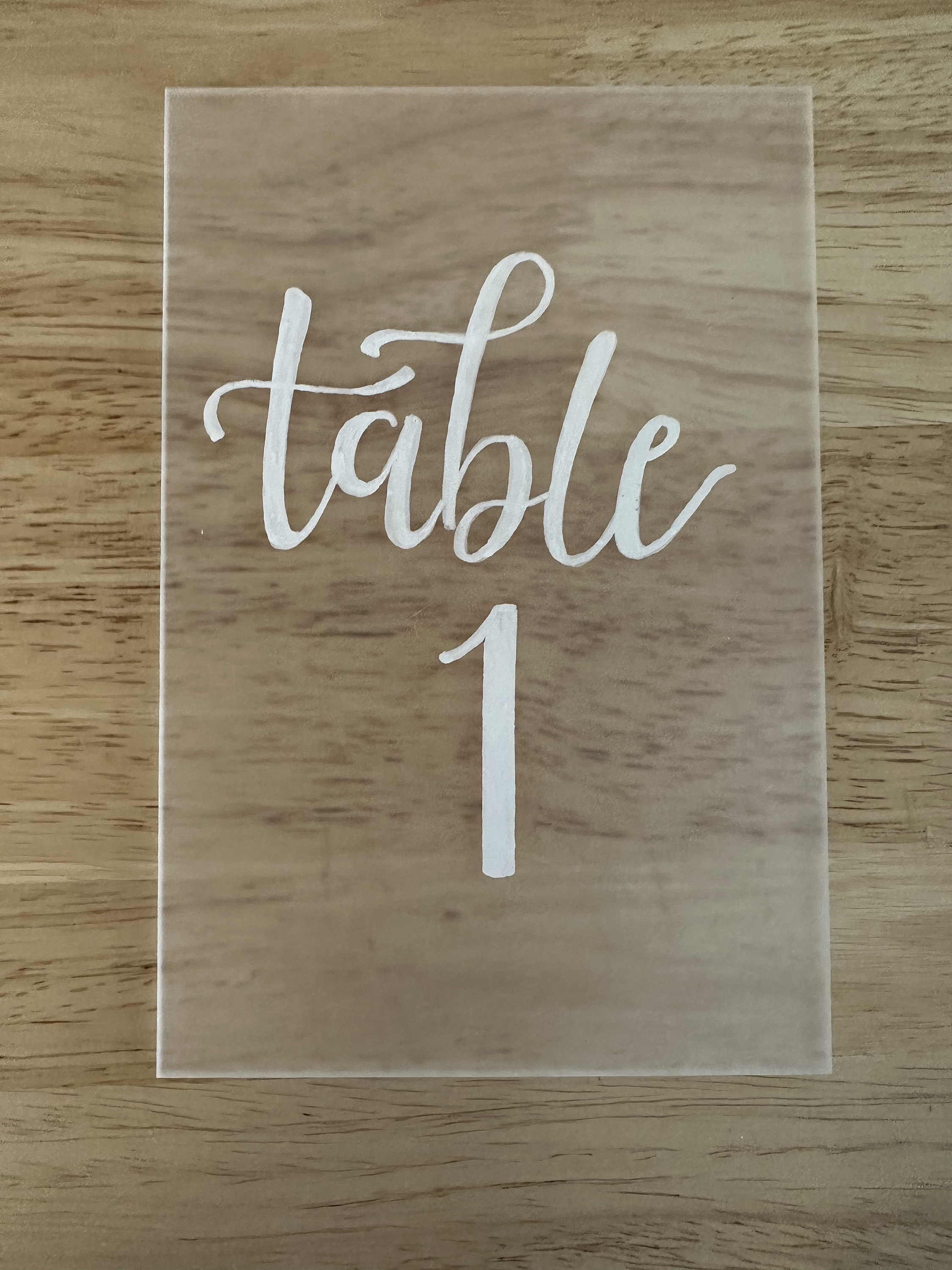 Frosted Acrylic Table Number Signs Calligraphy Wedding Table Signs - Etsy