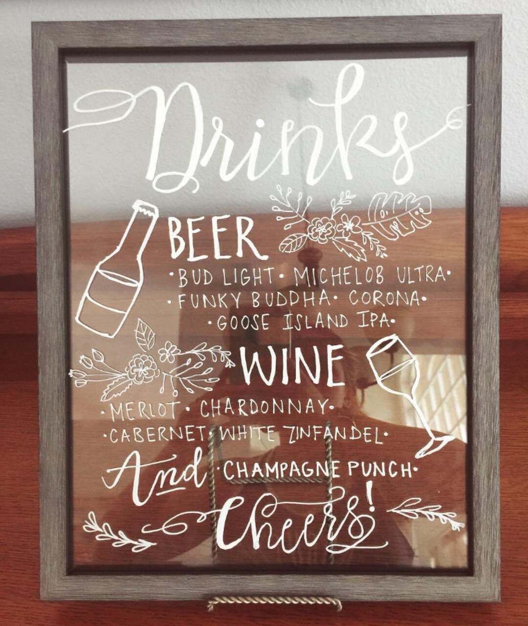 Glass Bar Menu Sign - Etsy