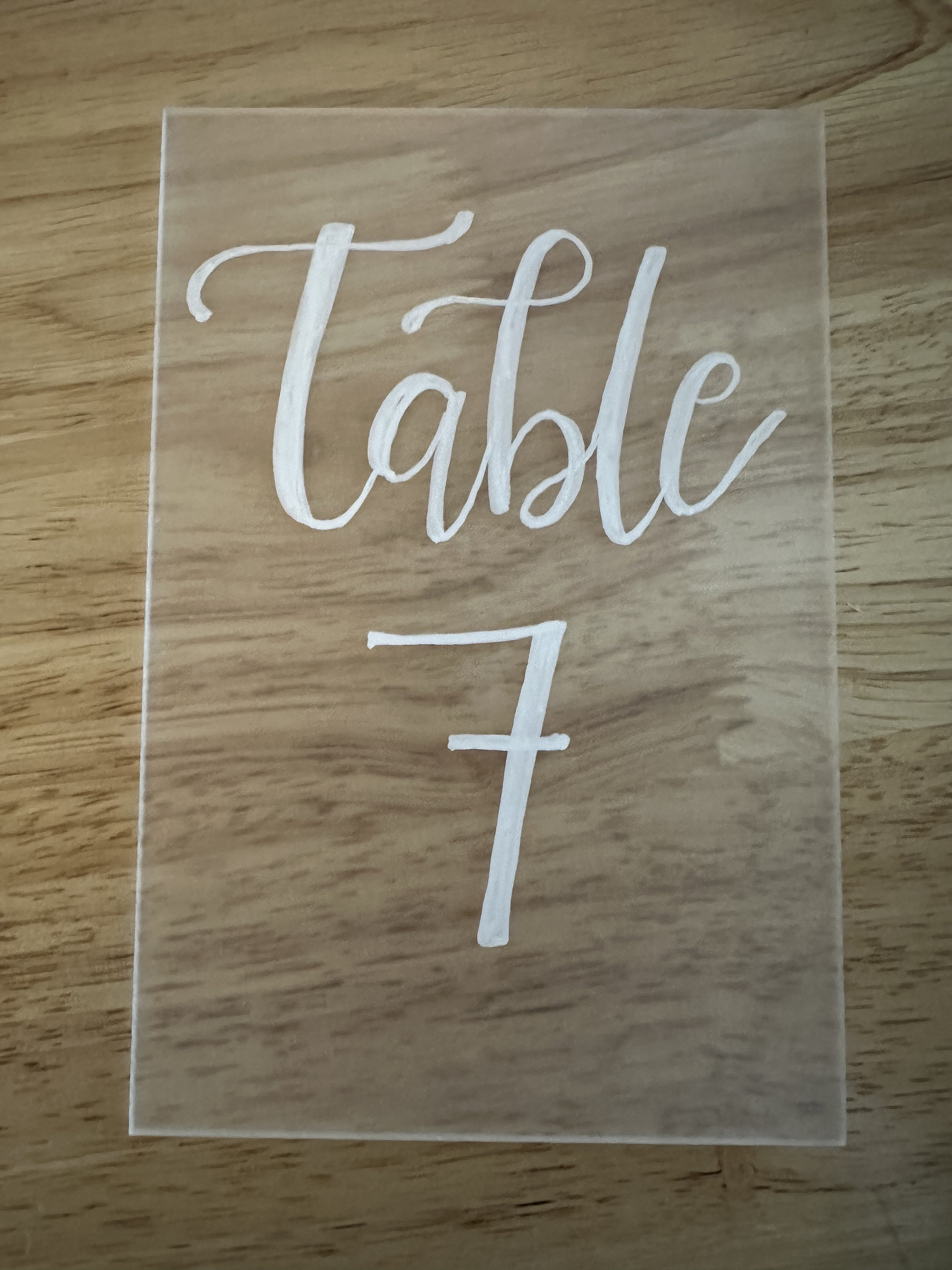 Frosted Acrylic Table Number Signs Calligraphy Wedding Table Signs - Etsy