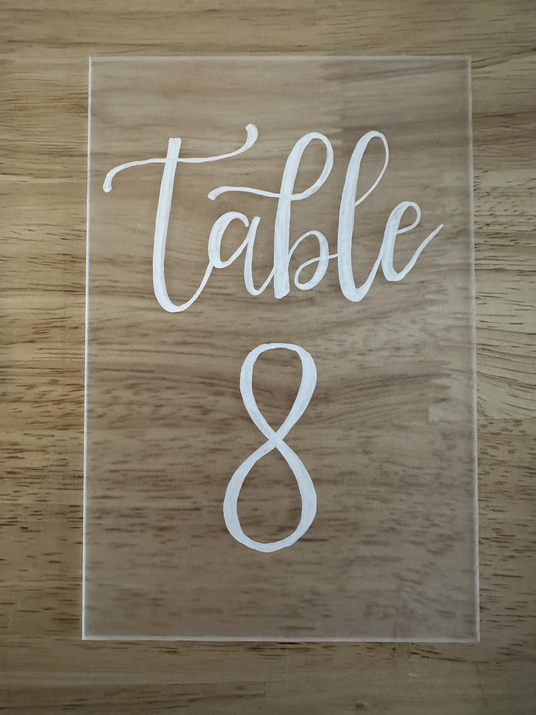 Frosted Acrylic Table Number Signs Calligraphy Wedding Table Signs - Etsy