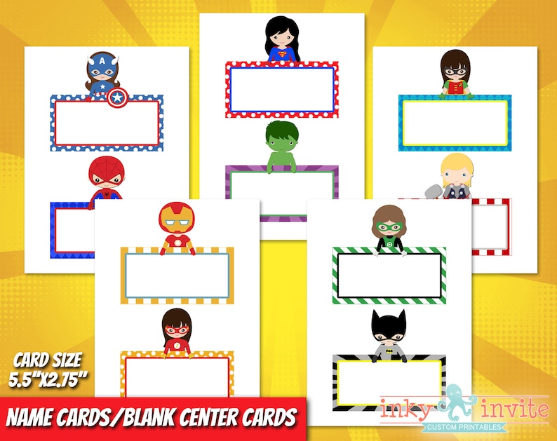 Superhero Classroom Blank Name Cards or Center Cards - Etsy