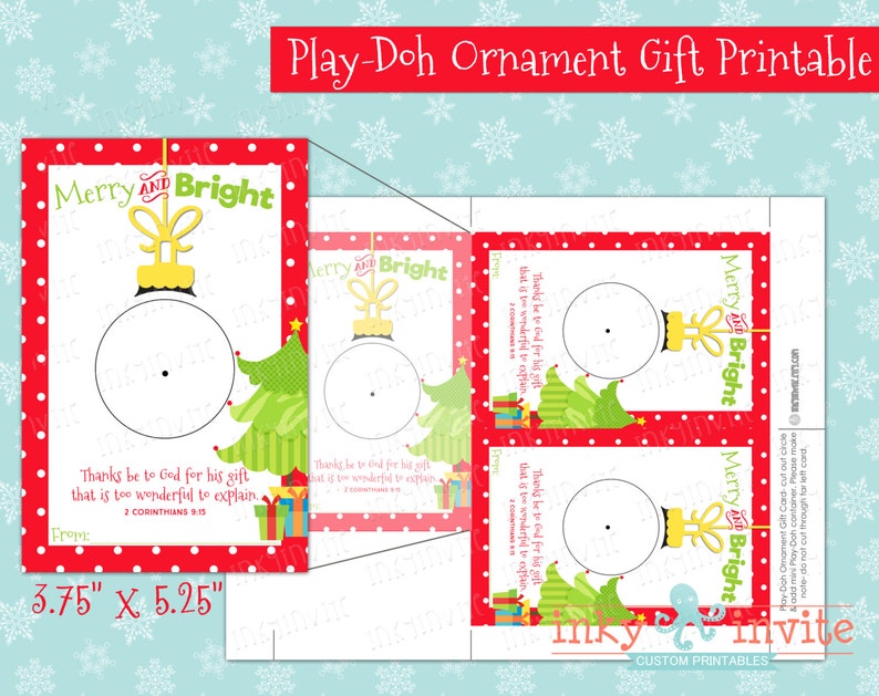 Play-doh Ornament Gift Card Class Christmas Gifts Small - Etsy