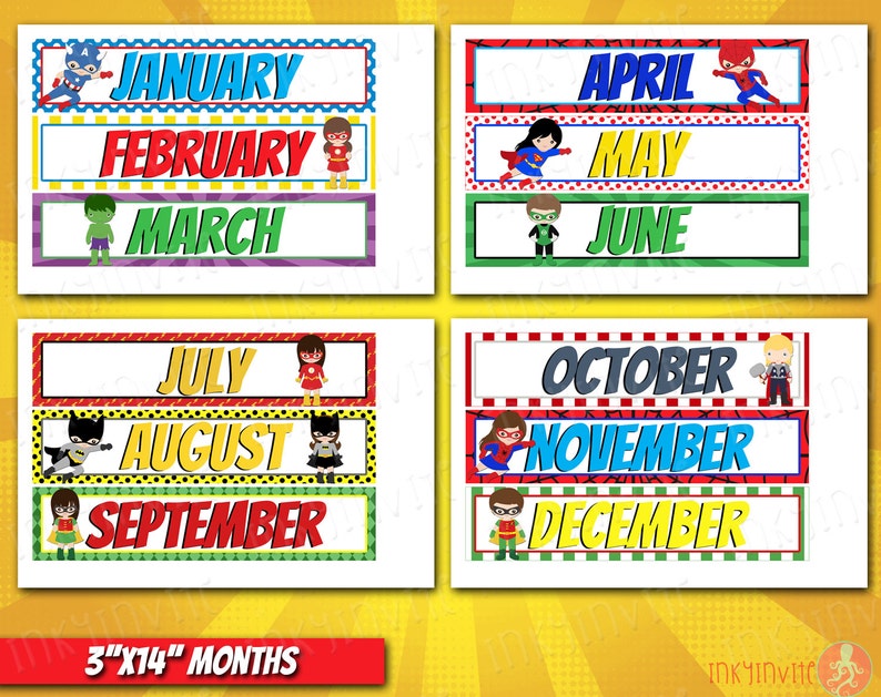 Superhero Classroom Calendar | Pre-school Classroom | Classroom ...