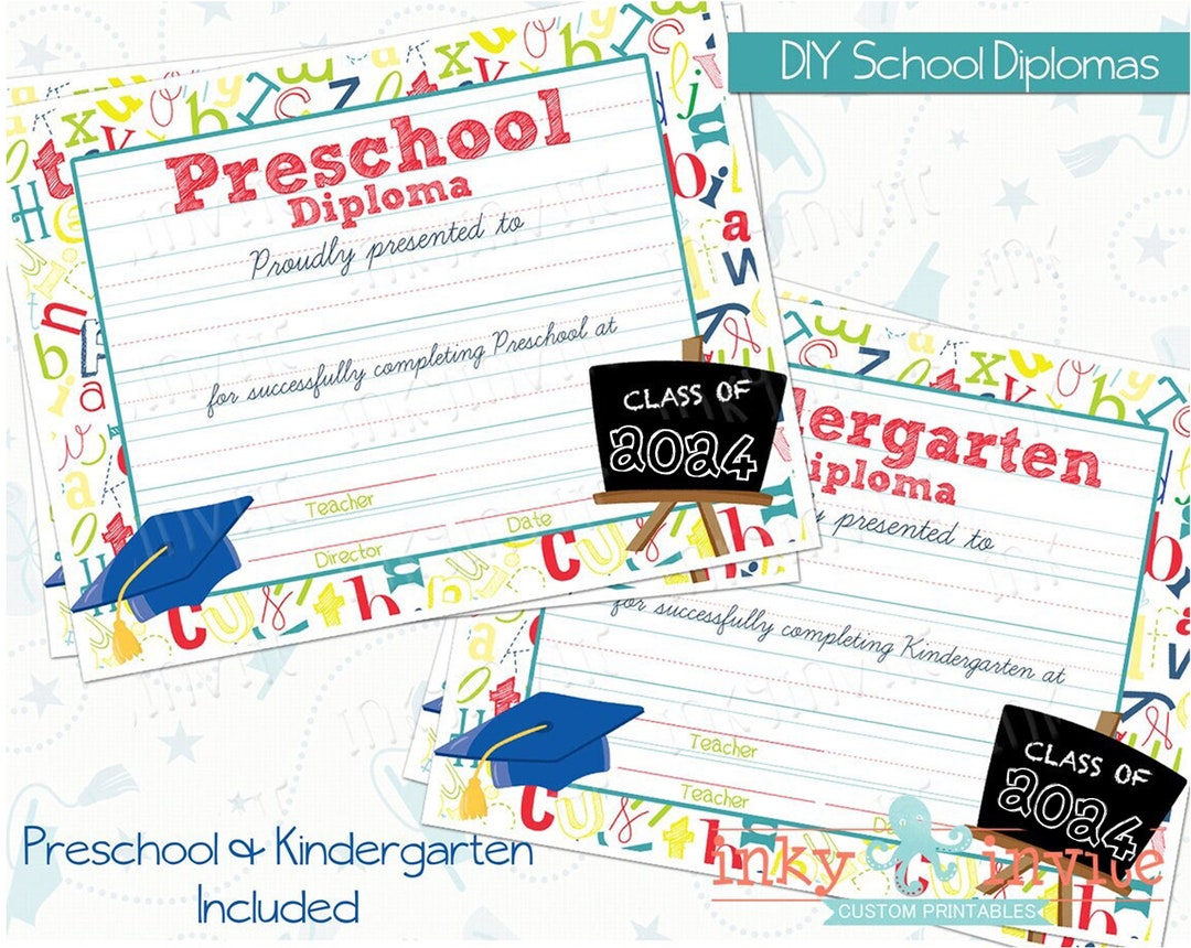 Preschool Graduation Diploma 2024 Kindergarten Graduation Pre K Class ...