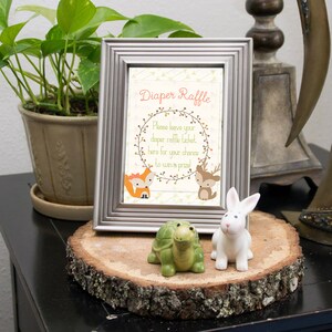 Diaper Raffle Insert Cards & SIGN Sweet Woodland Baby GIRL Woodland ...