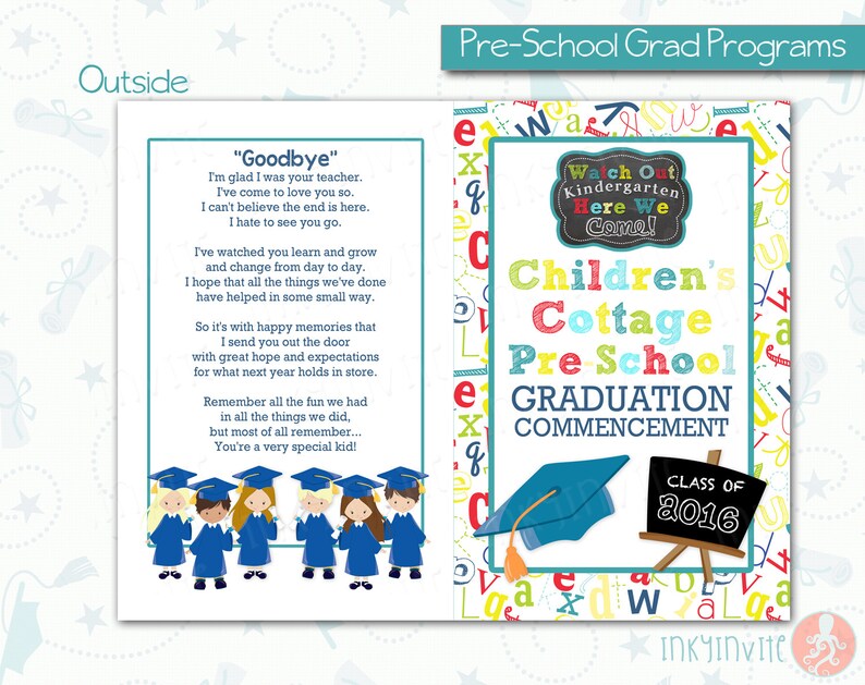 Pre-school Graduation Programs Pre-k Class Graduation - Etsy