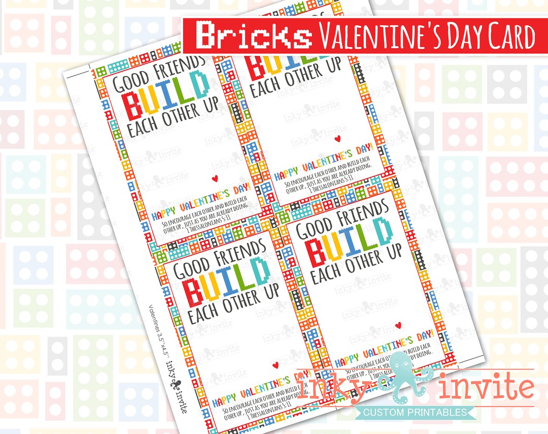 Building Blocks Valentine's Day Cards | Mini Figure Bricks Scripture ...