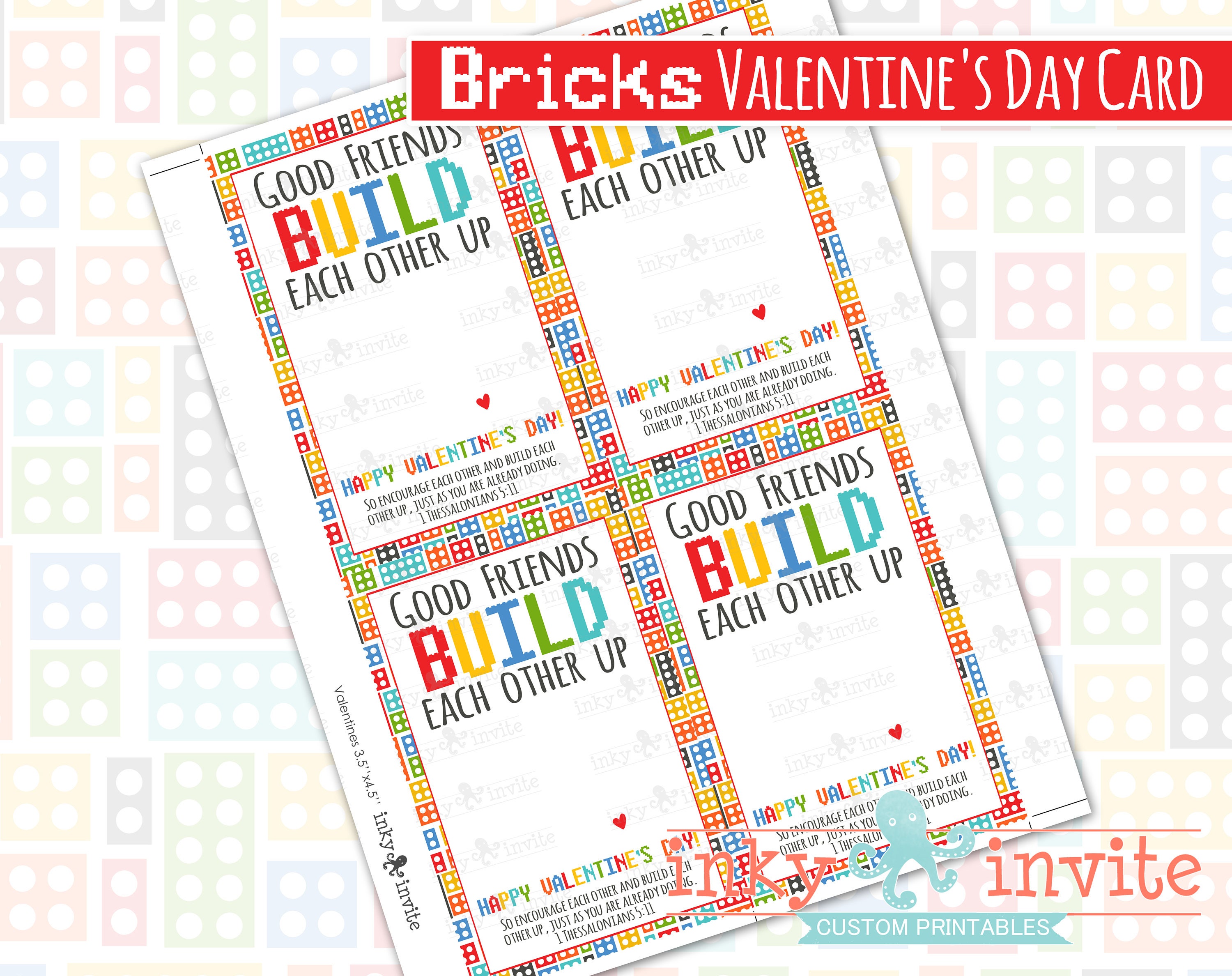 Building Blocks Valentine's Day Cards | Mini Figure Bricks Scripture ...