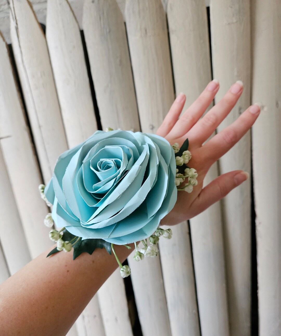 Oversized Light Blue Prom or Wedding Corsage. Blue Prom Corsages Pastel ...